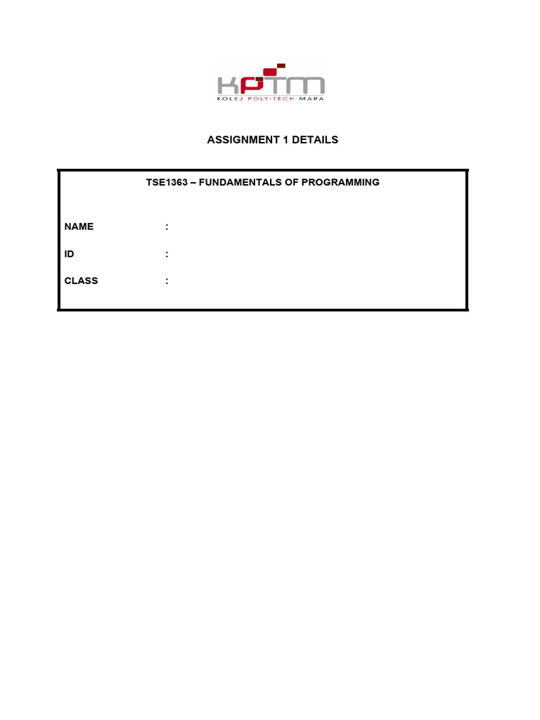 Fop Asgm1 Muizzuddin Ihsan Bin Ismail Dim1012 | PDF | Algorithms | Theoretical Computer Science