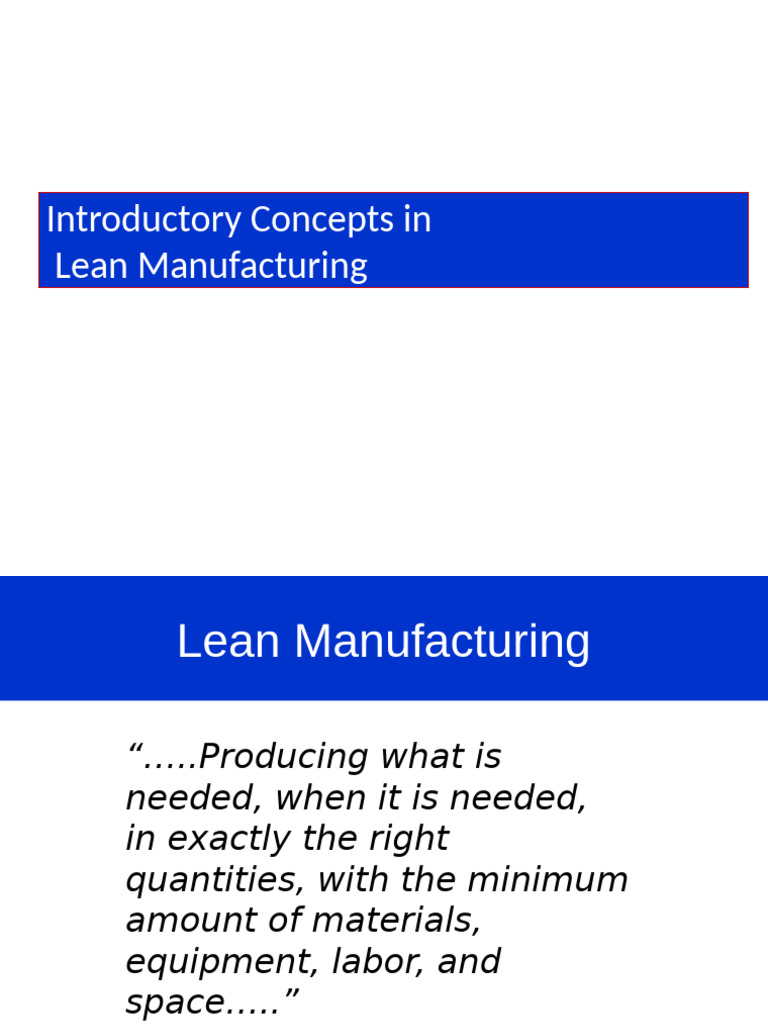 Lean Manufacturing Essentials Guide | PDF | Lean Manufacturing | Screw