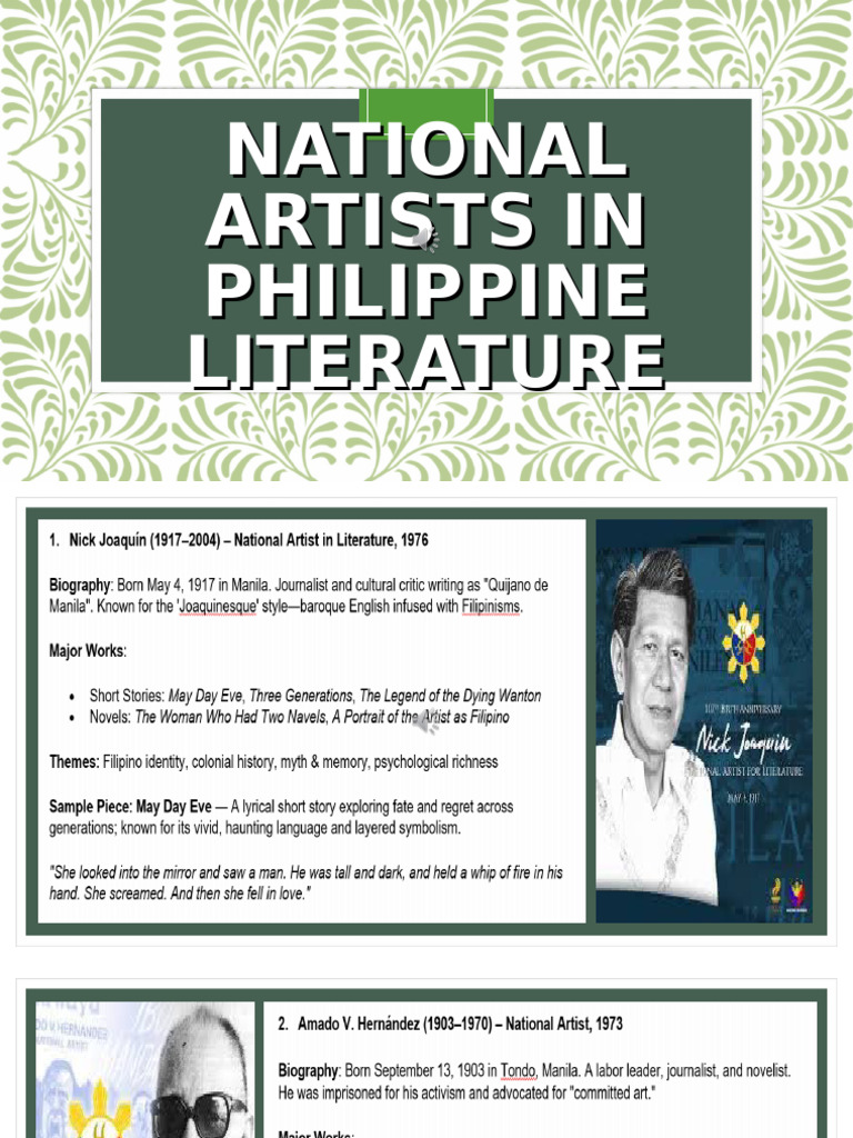 National Artists in Philippine Literature | PDF