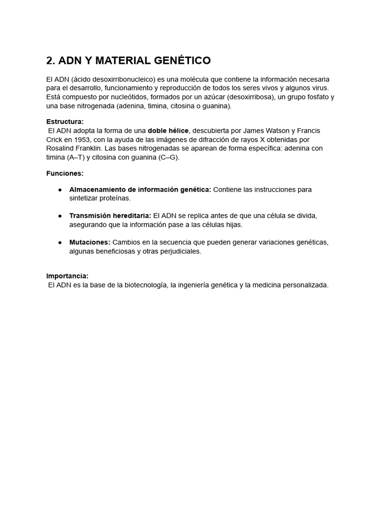 Adn y Material Genético | PDF