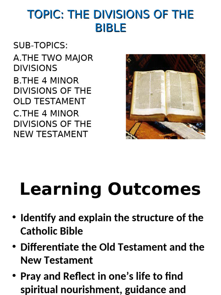 Lesson 1 - The Division of The Bible - 2025 | PDF | Bible | Biblical Canon