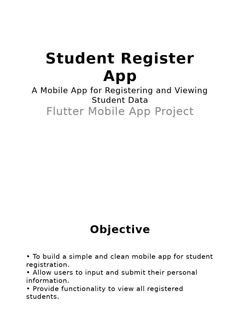 Student Registration Mobile App Guide | PDF