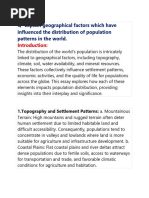 8 Reasons Why Certain Areas Are Densely Populated | PDF