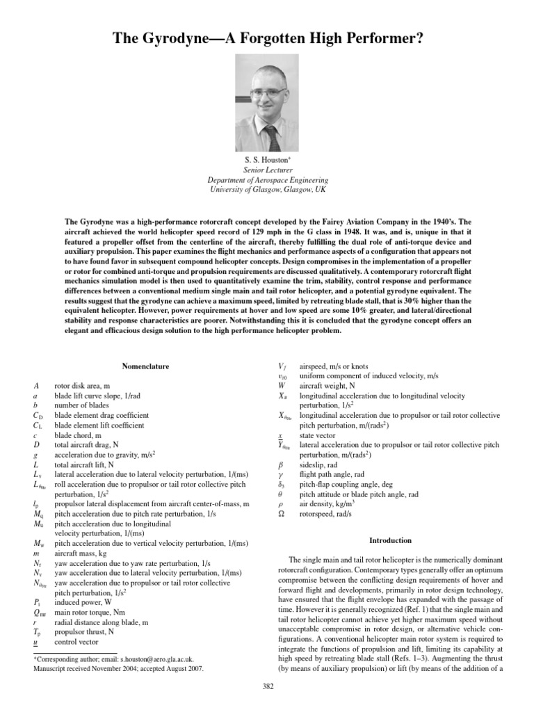 The Gyrodyne A Forgotten High Performer Houston2007 | PDF | Helicopter ...