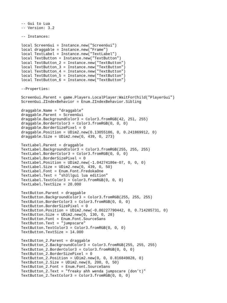 RC7 Lua Executor GUI Overview | PDF | Computer Programming
