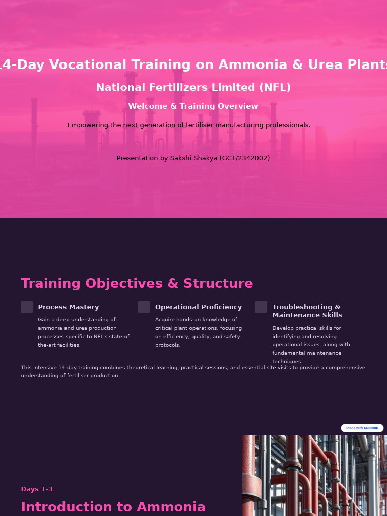 Urea Plant Operator Training Program | PDF | Urea | Ammonia