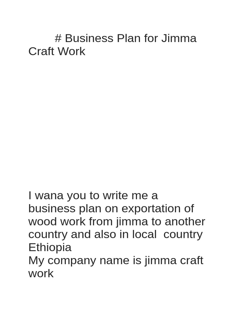 Jimma Craft Work Business Plan | PDF | Retail | Marketing