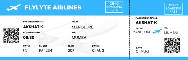 Red and White Minimalist Boarding Pass Ticket | PDF