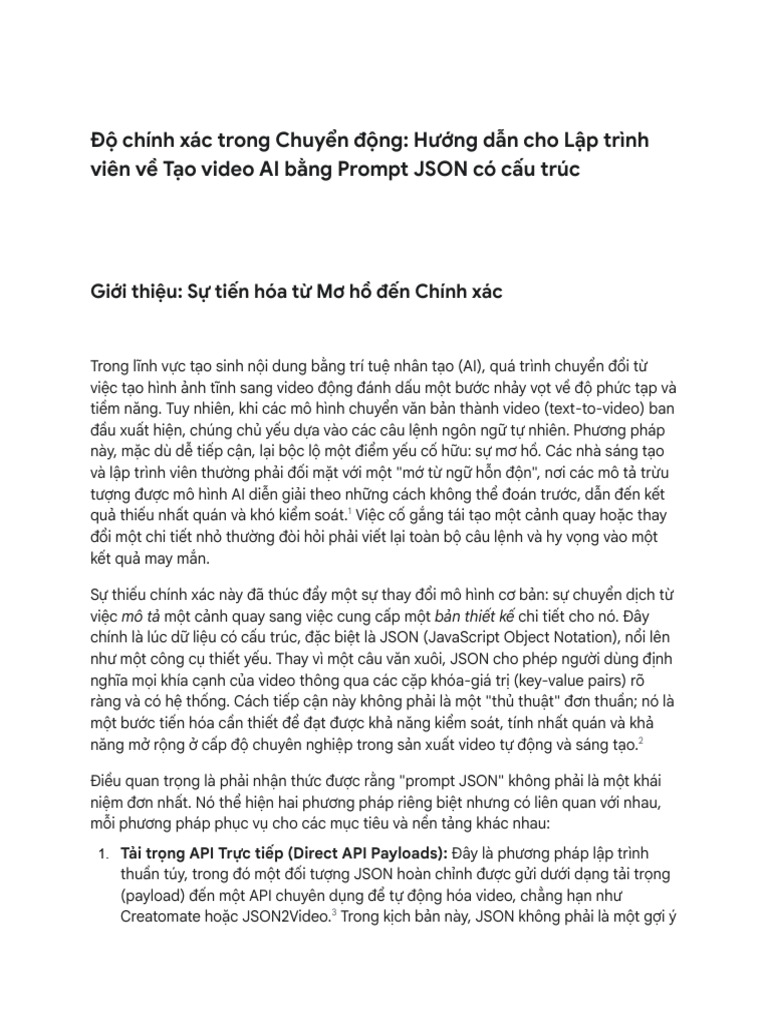 JSON Prompt T o Video AI | PDF