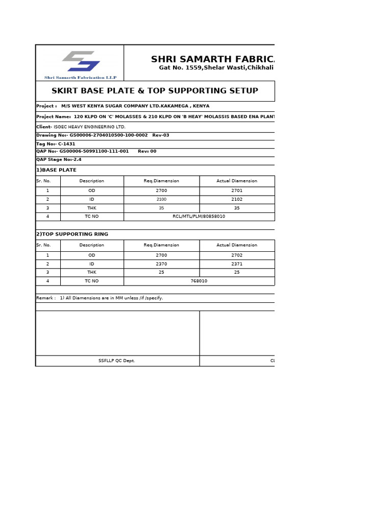 2.4skirt Base Plate Setup | PDF