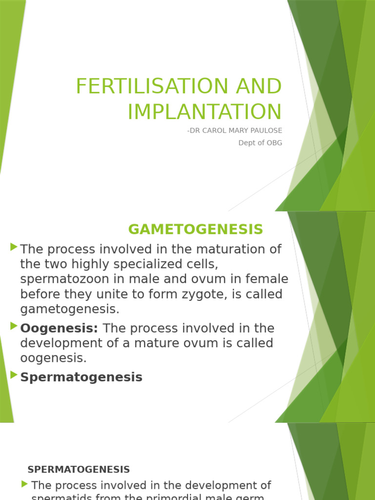 Fertilisation and Implantation Process | PDF | Biological Processes ...