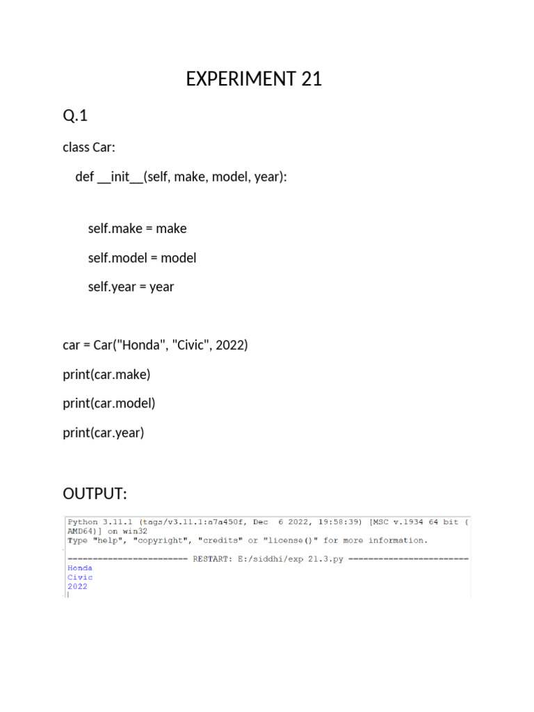 Experiment 21 Python | PDF
