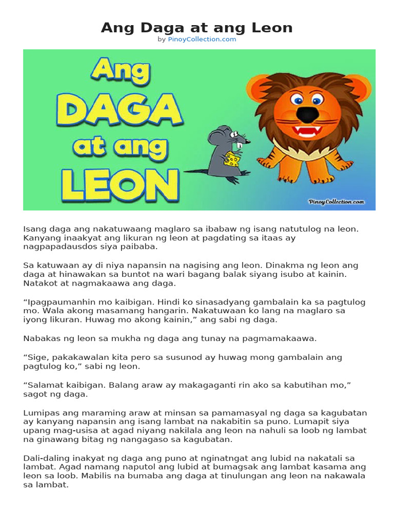 Ang Daga at Ang Leon | PDF