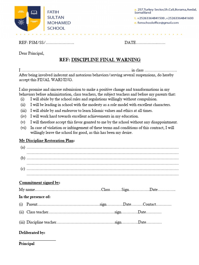 Initial Warning - Students | PDF