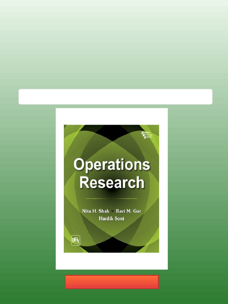 Operations Research 1st Edition Nita H. Shah PDF Download | PDF | Zoology