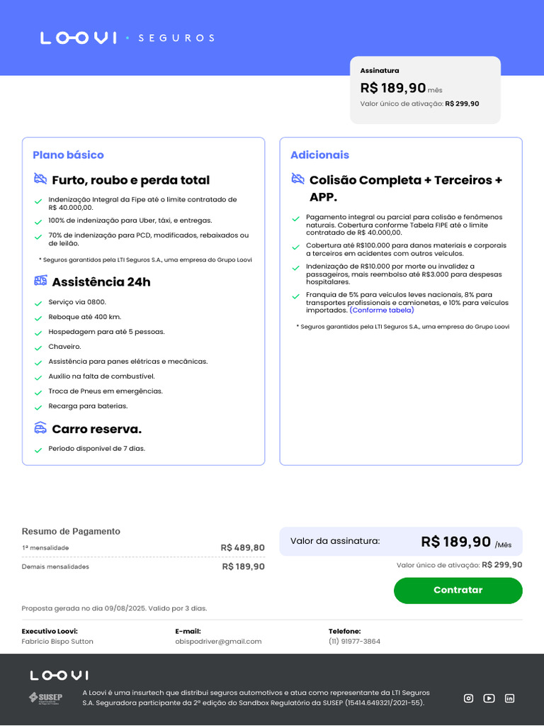 Seguro Automotivo Loovi: Coberturas e Preços | PDF | Transporte