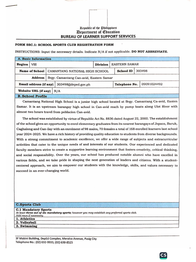 Sports Form | PDF