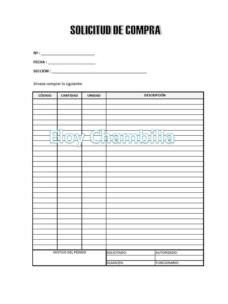 Solicitud de Compra | PDF