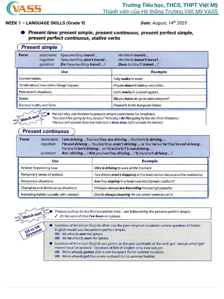 (GRADE 9) WEEK 1 - Language Skills | PDF