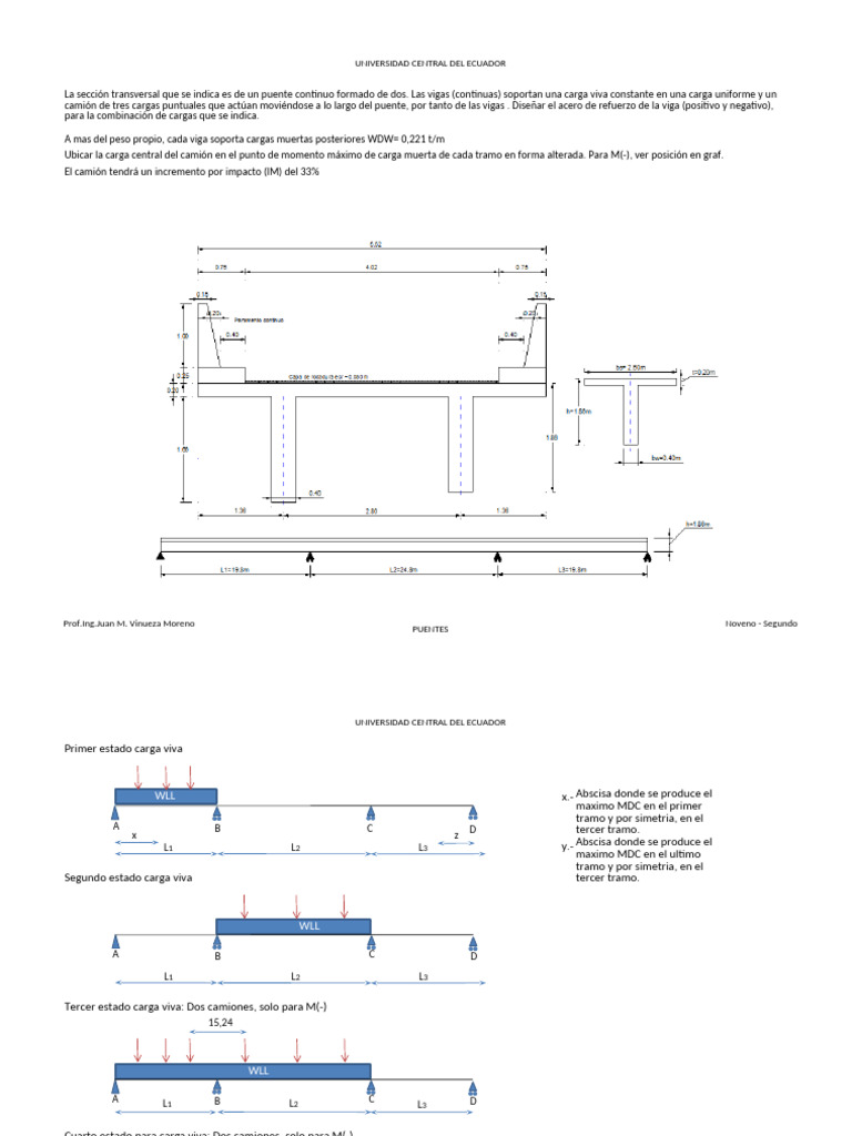 Trabajo Nº1 - Diseño Puente 3 Tramos | PDF | Ingeniería mecánica ...