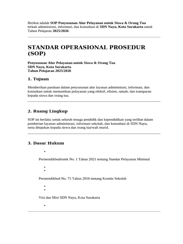 SOP Penyusunan Alur Pelayanan Untuk | PDF