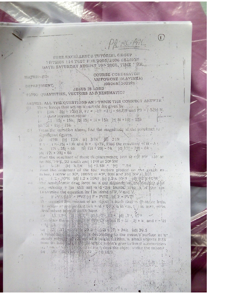 Phy 102 & 103 PQ | PDF