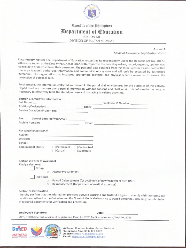 Annex A Medical Allowance | PDF