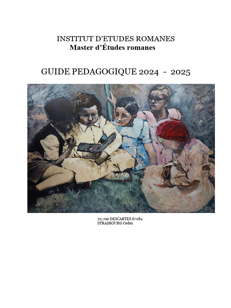 Guide pédagogique Master Études Romanes 2024-2025 | PDF | Portugais ...