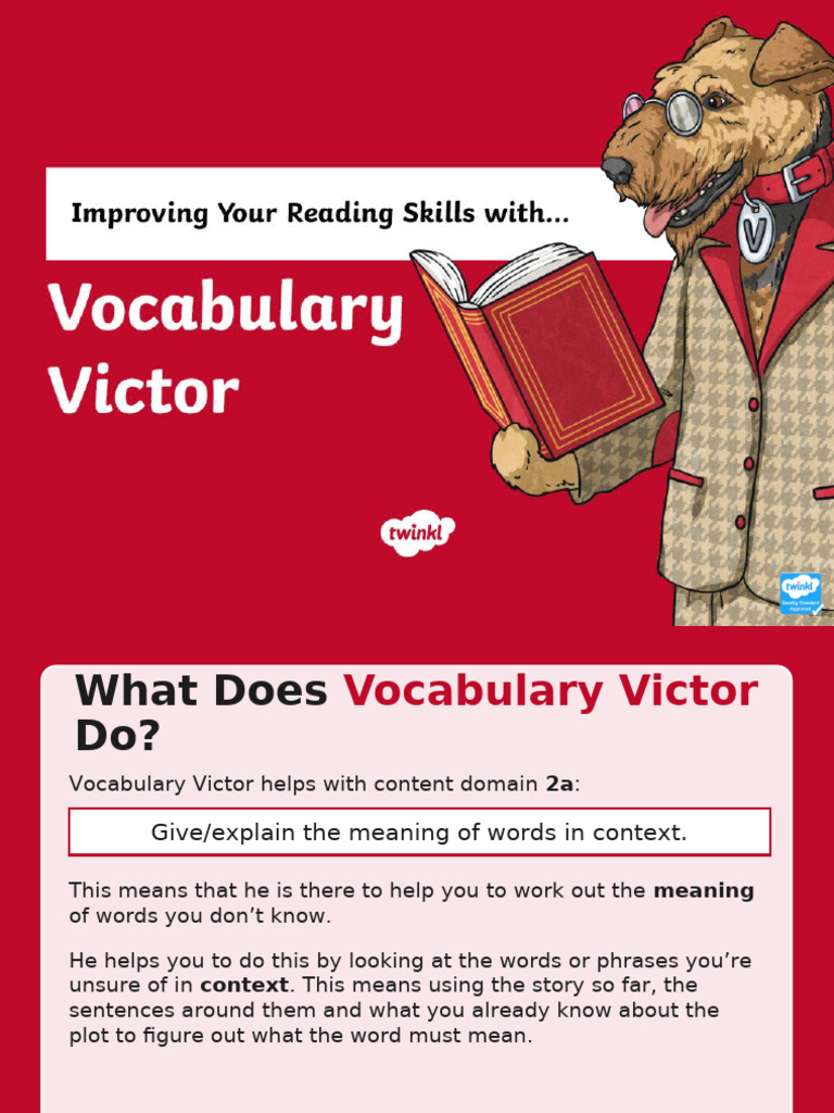 Improving Your Reading Skills Vocabulary Victor - PowerPoint | PDF ...