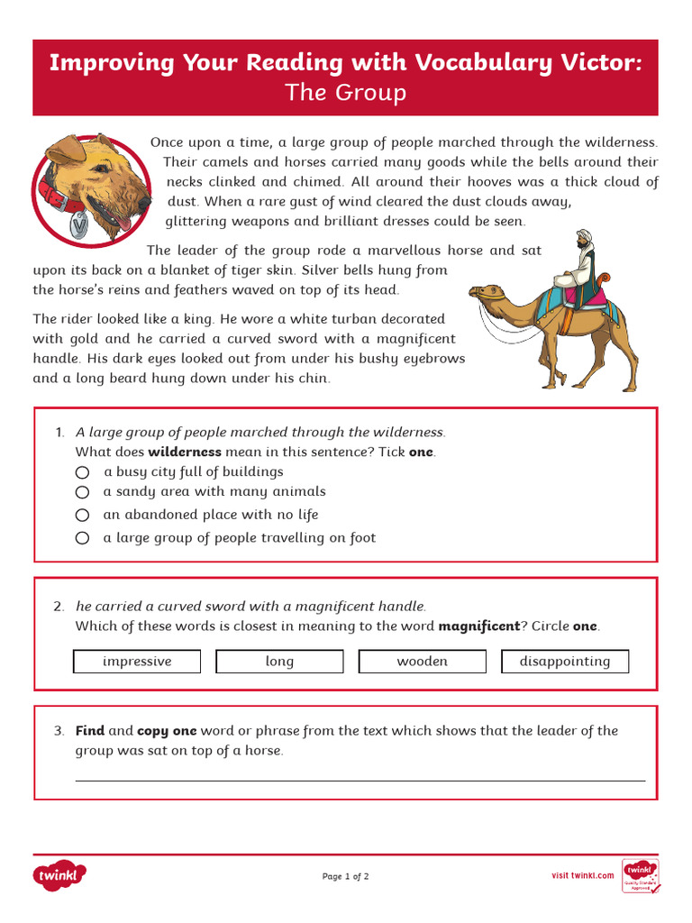 Improving Your Reading Skills Vocabulary Victor The Group | PDF