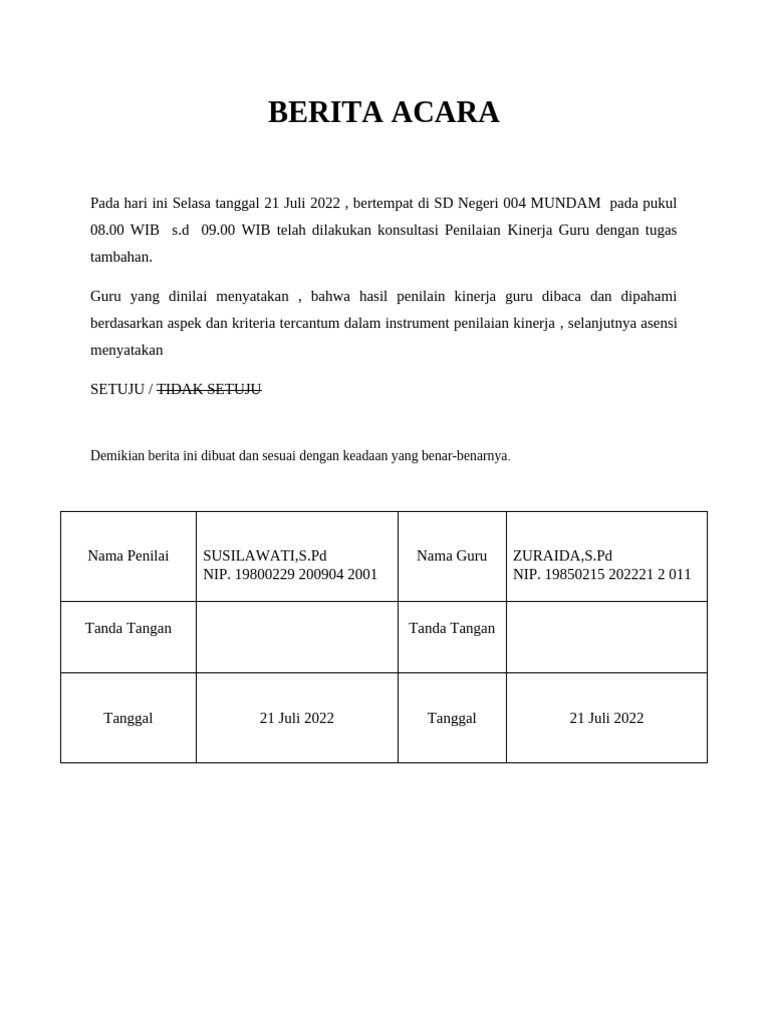 BERITA ACARA Zurai | PDF