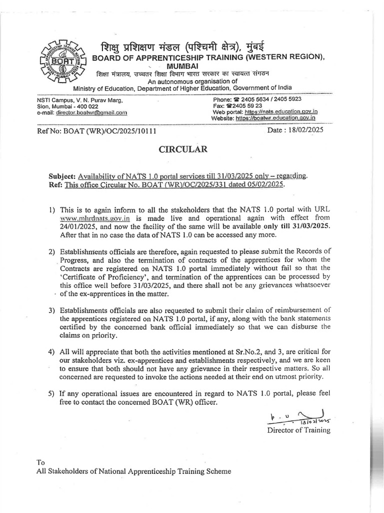 NATS Circular | PDF