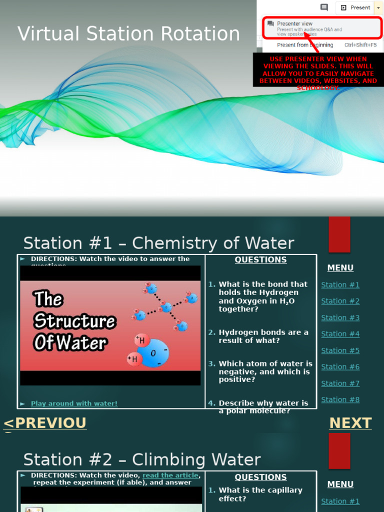 Virtual Station Rotation Properties of Water | PDF | Chemical Bond ...