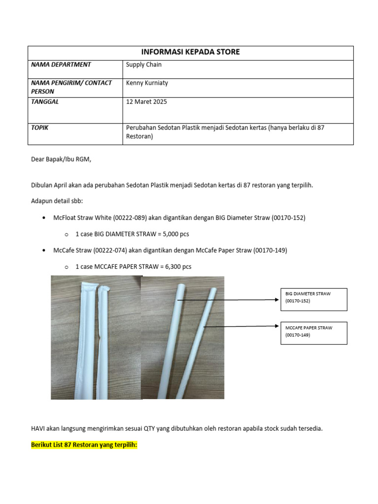 8892 MEMO - Paper Straw | PDF
