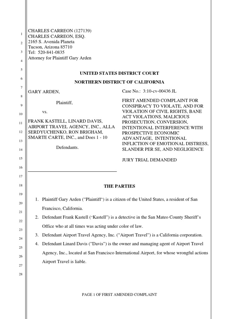 FAC | PDF | Damages | Intentional Infliction Of Emotional Distress