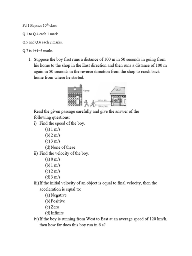 10th Grade Physics Questions and Solutions | PDF