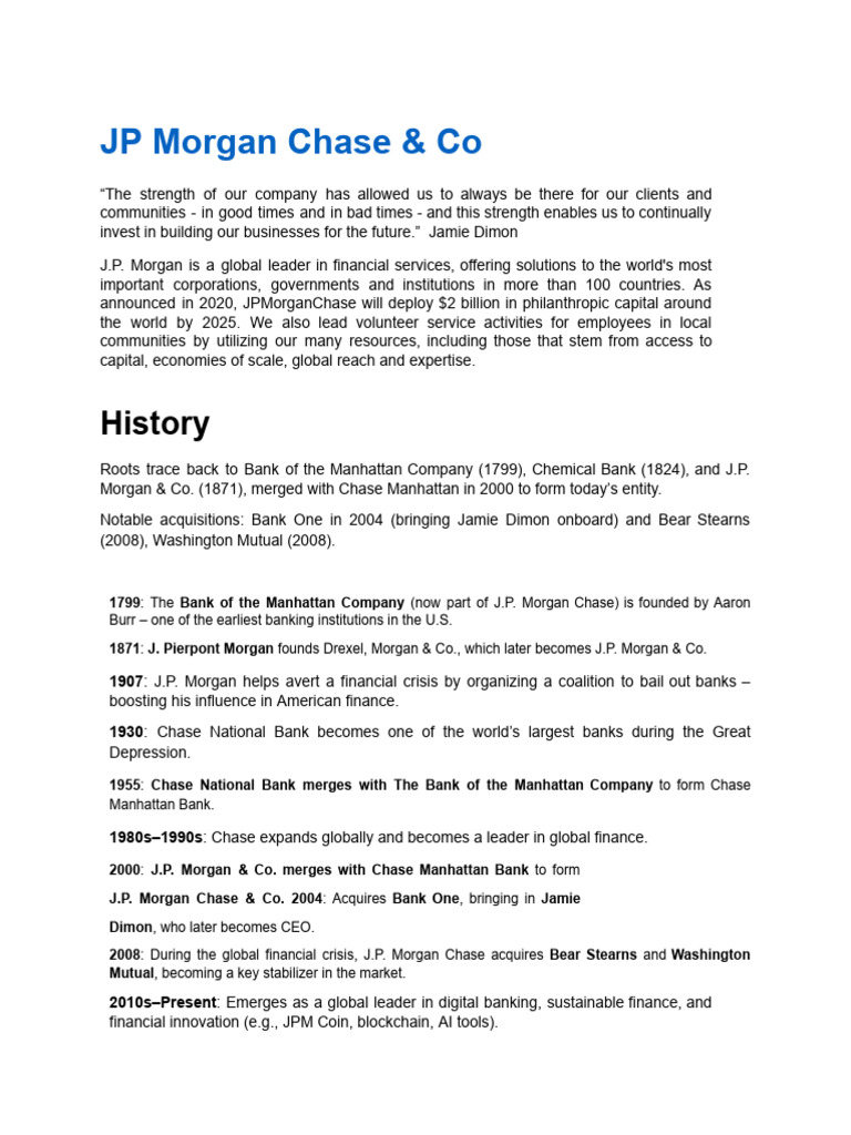 JPMC Deck CSC | PDF | Jp Morgan Chase | Investment Banking
