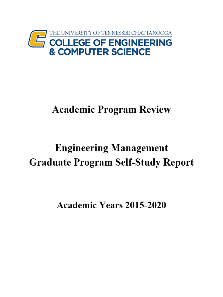 Engineering Management Program Review Self-Study - Final | PDF | Curriculum | Educational Technology