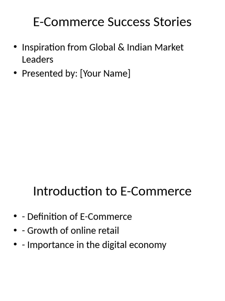 E-Commerce Success Stories Overview | PDF