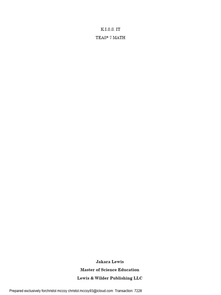 TEAS 7 Math Study Guide Workbook | PDF | Decimal | Mathematics