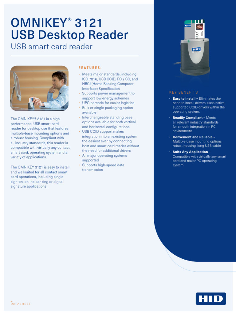 OMNIKEY 3121 USB Reader Overview | PDF | Usb | Smart Card