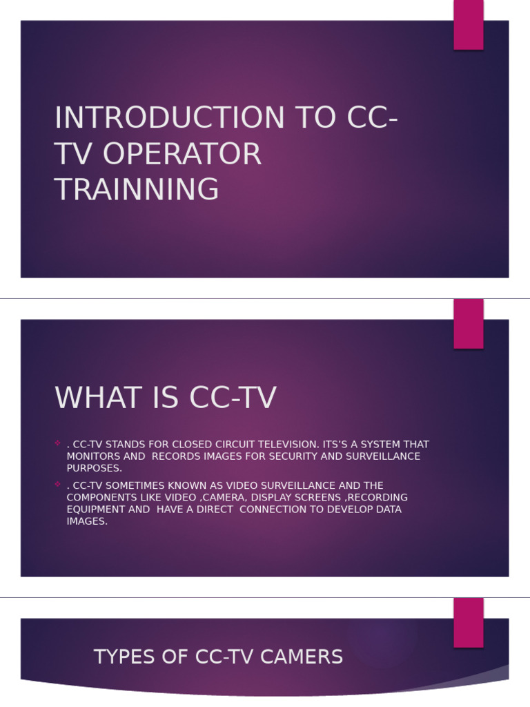 CCTV Operator Training Guide | PDF | Closed Circuit Television