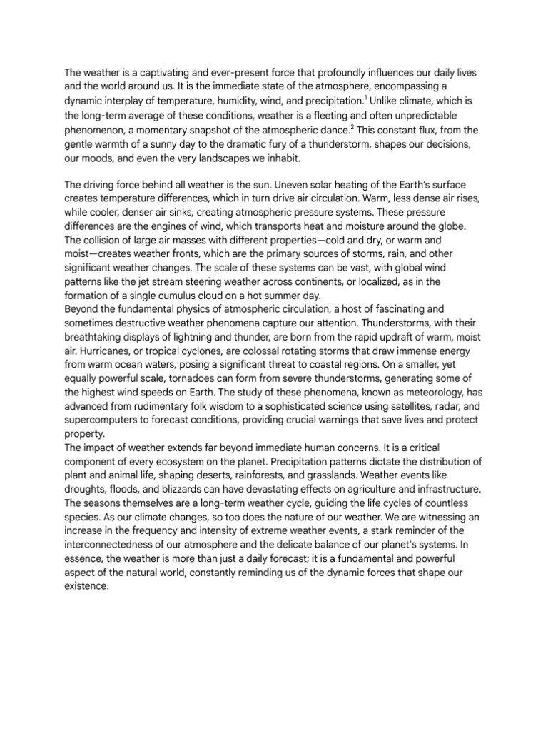 Essay About Weather | PDF | Weather | Tropical Cyclones