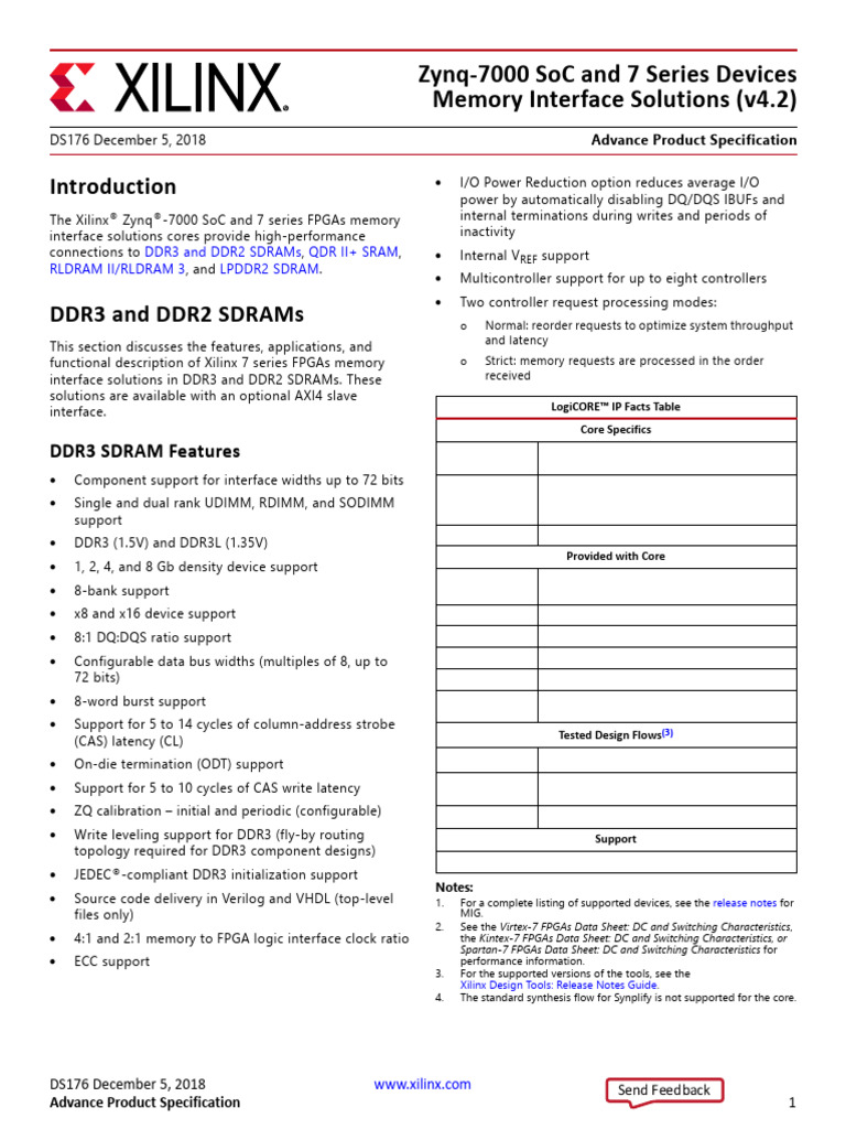 113858Zynq-7000 SoC and 7 Series FPGA Device Memory Interface Solution Information Description ...