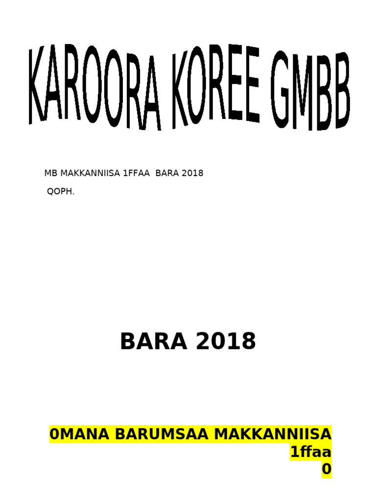 Karooraa Koree GMB | PDF