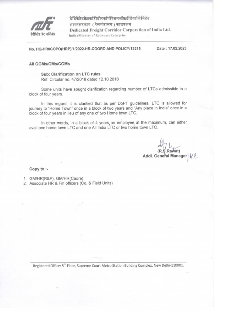 Clarification On LTC | PDF