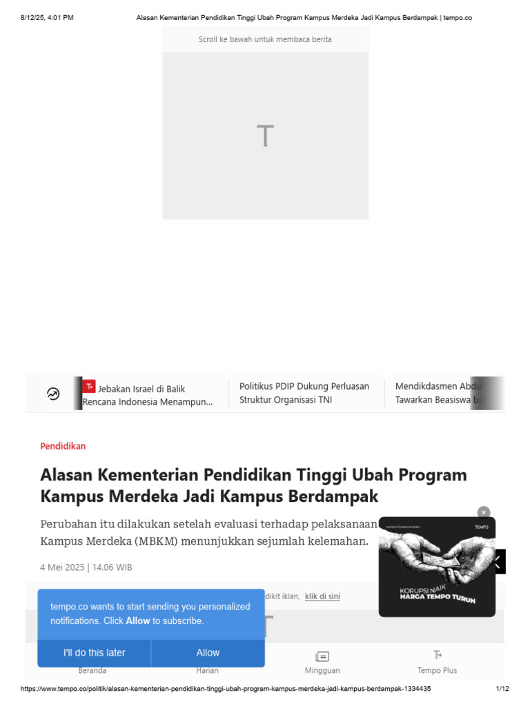 Perubahan Kampus Merdeka ke Kampus Berdampak | PDF