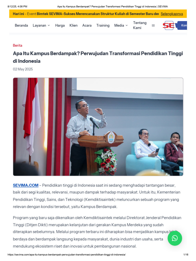 Kampus Berdampak: Transformasi Pendidikan | PDF