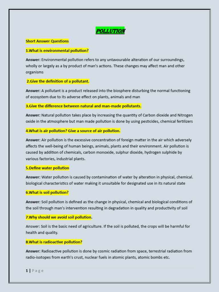Understanding Types of Pollution | PDF | Pollution | Soil