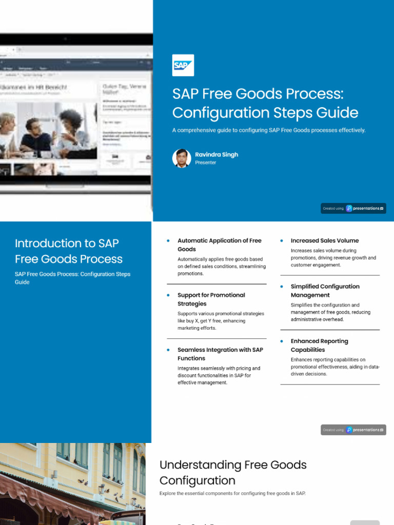 SAP Free Goods Process Configuration Steps Presentation | PDF